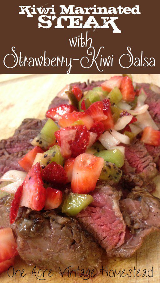 Kiwi Marinated Steak with Strawberry-Kiwi Salsa ⋆ Vintage Mountain ...